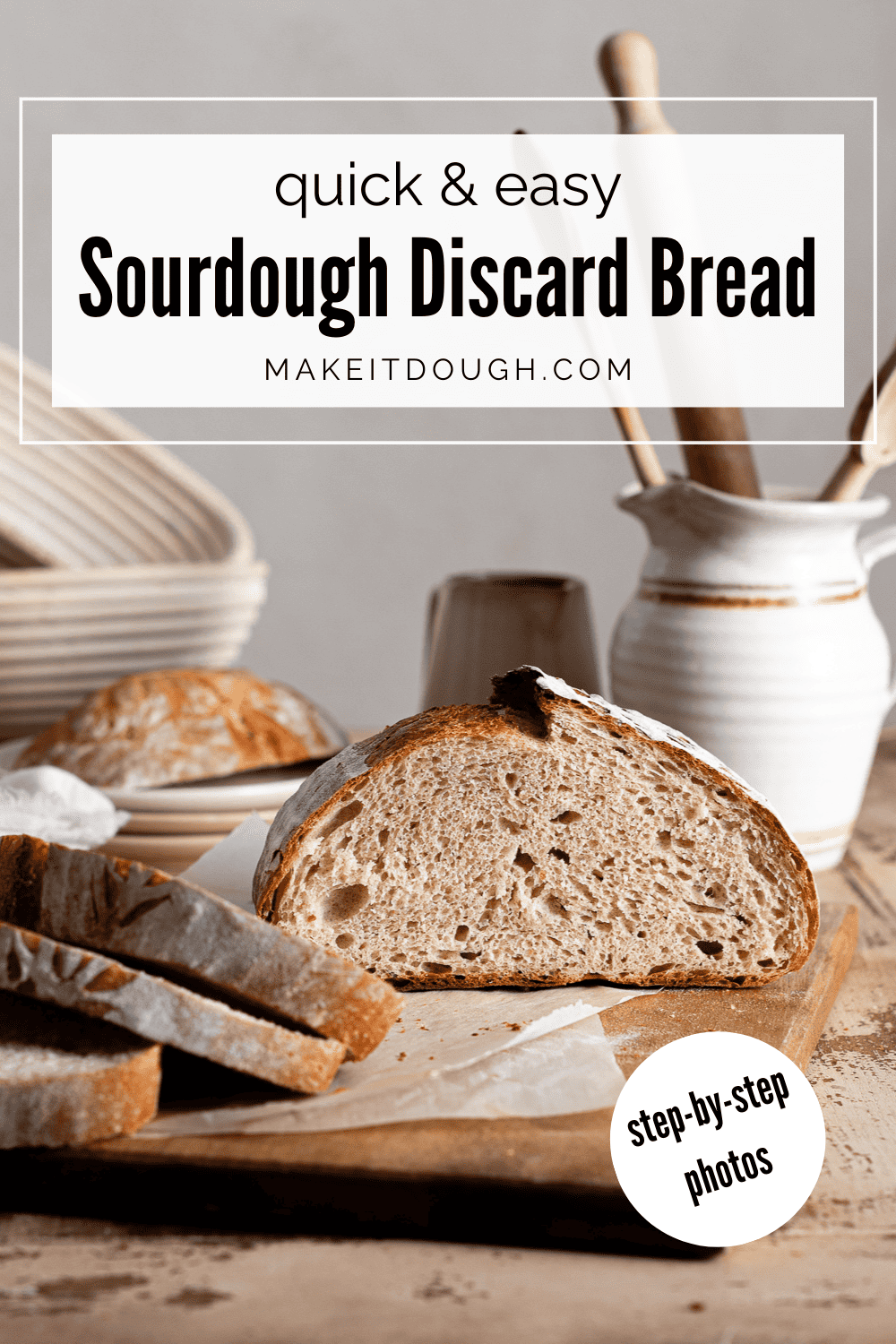 No-knead Sourdough Discard Bread - Make It Dough