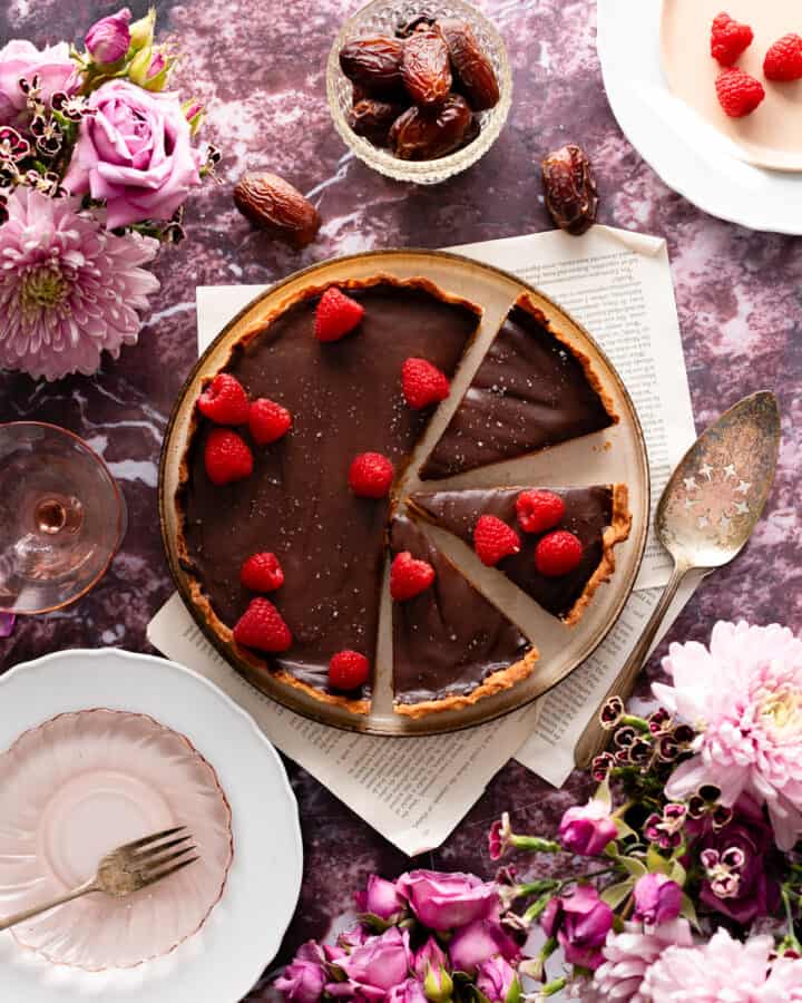 Chocolate Date Tart with Sourdough Crust - Make It Dough